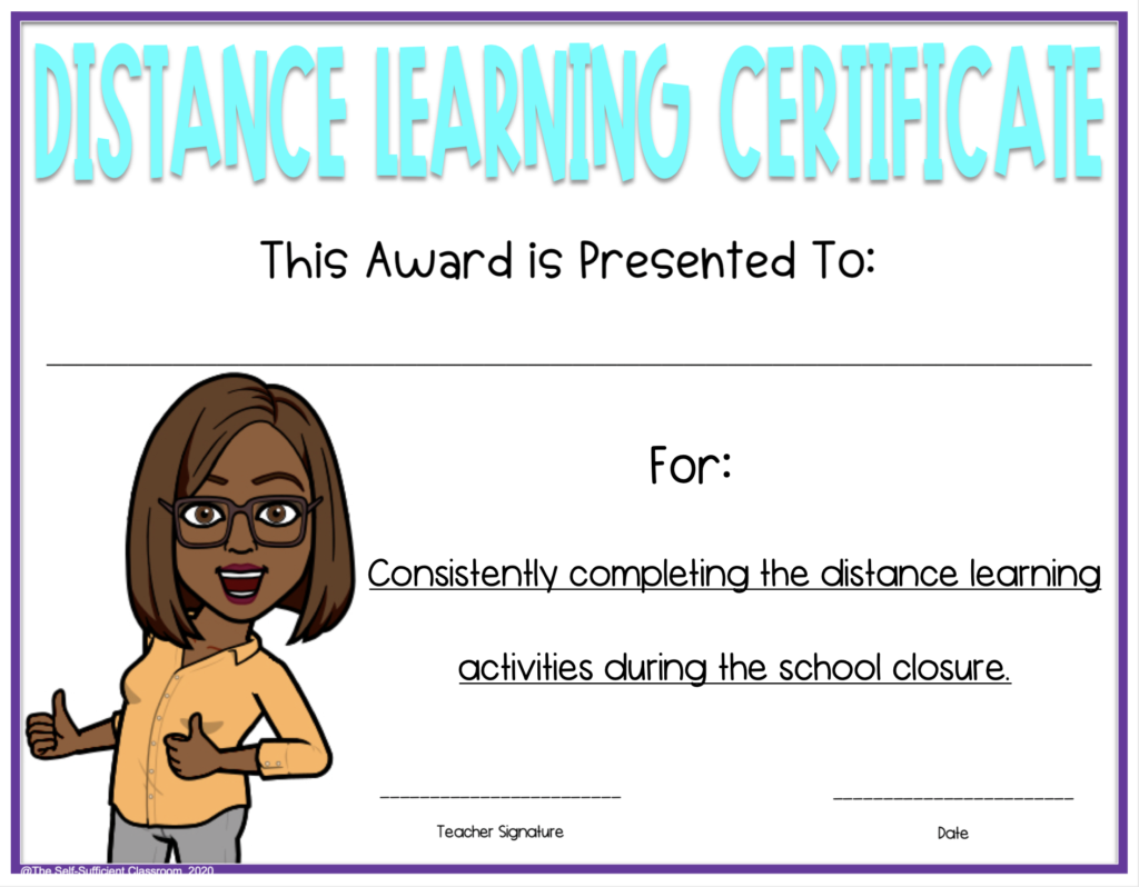 Distance Learning Certificates - The Self-Sufficient Classroom