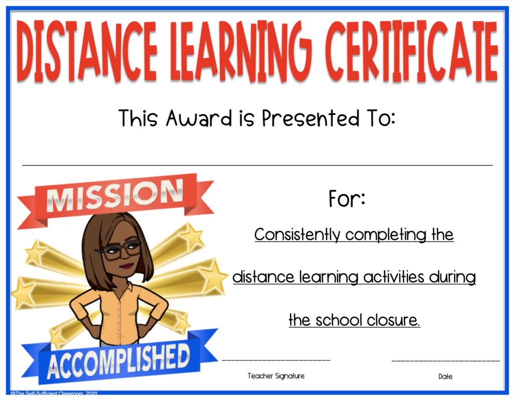 Distance Learning Certificates - The Self-Sufficient Classroom