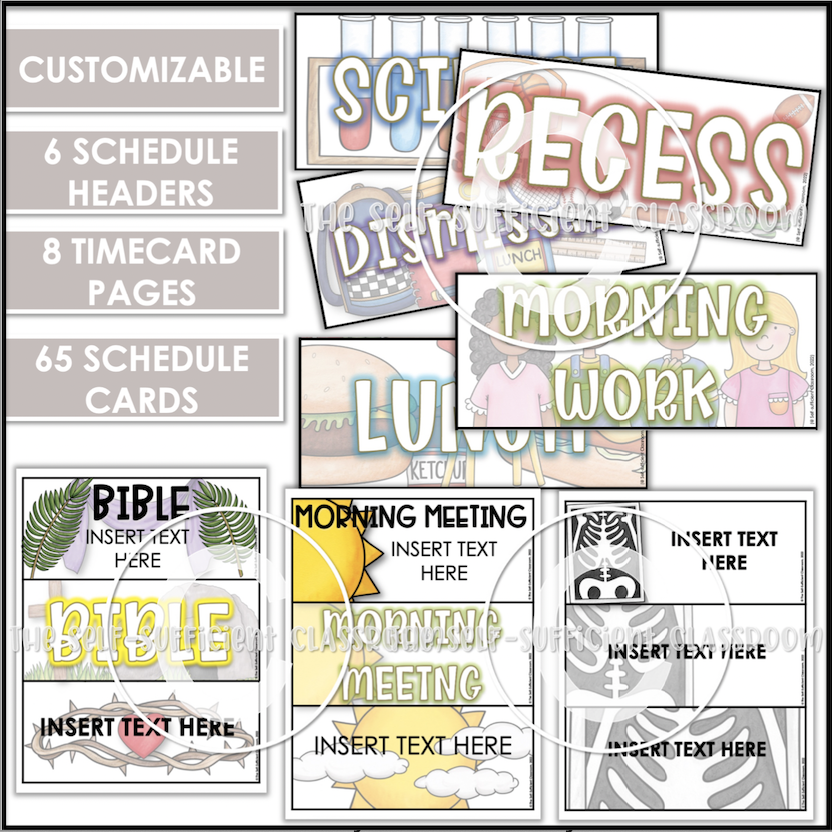 Classroom Schedule Cards - The Self-Sufficient Classroom